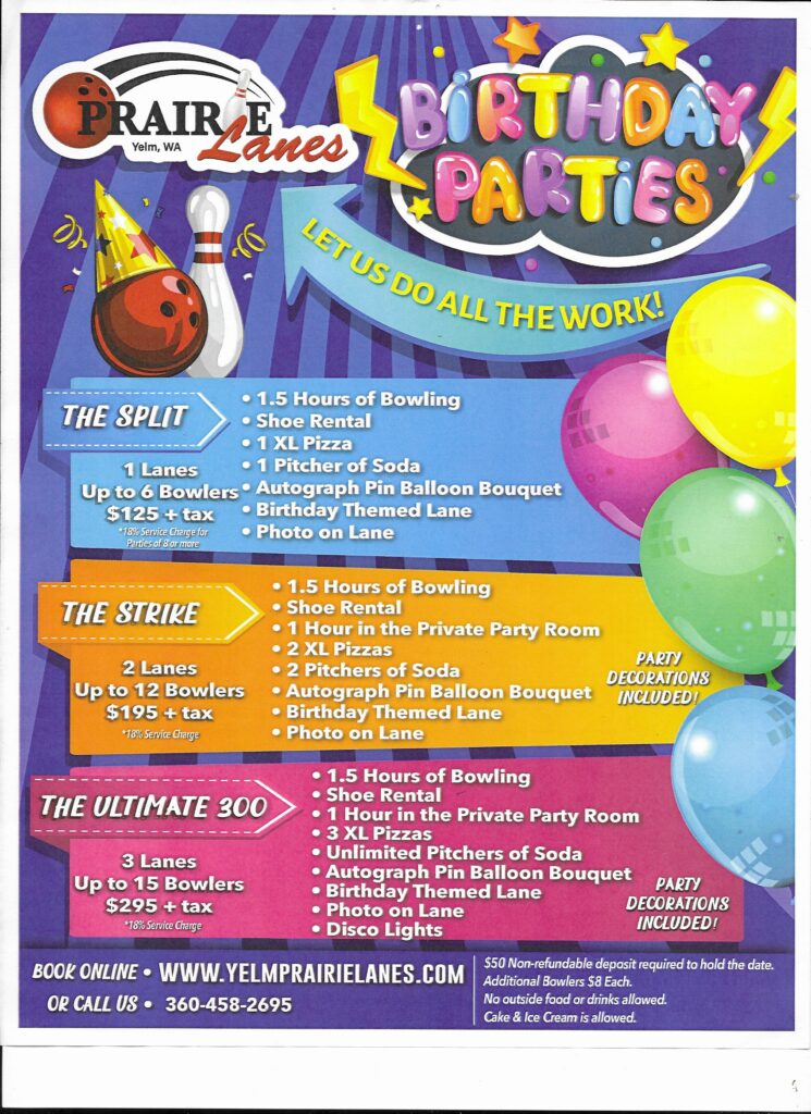 Kids Birthday Party Ideas | Birthday Parties | Prairie Lanes | Yelm, WA